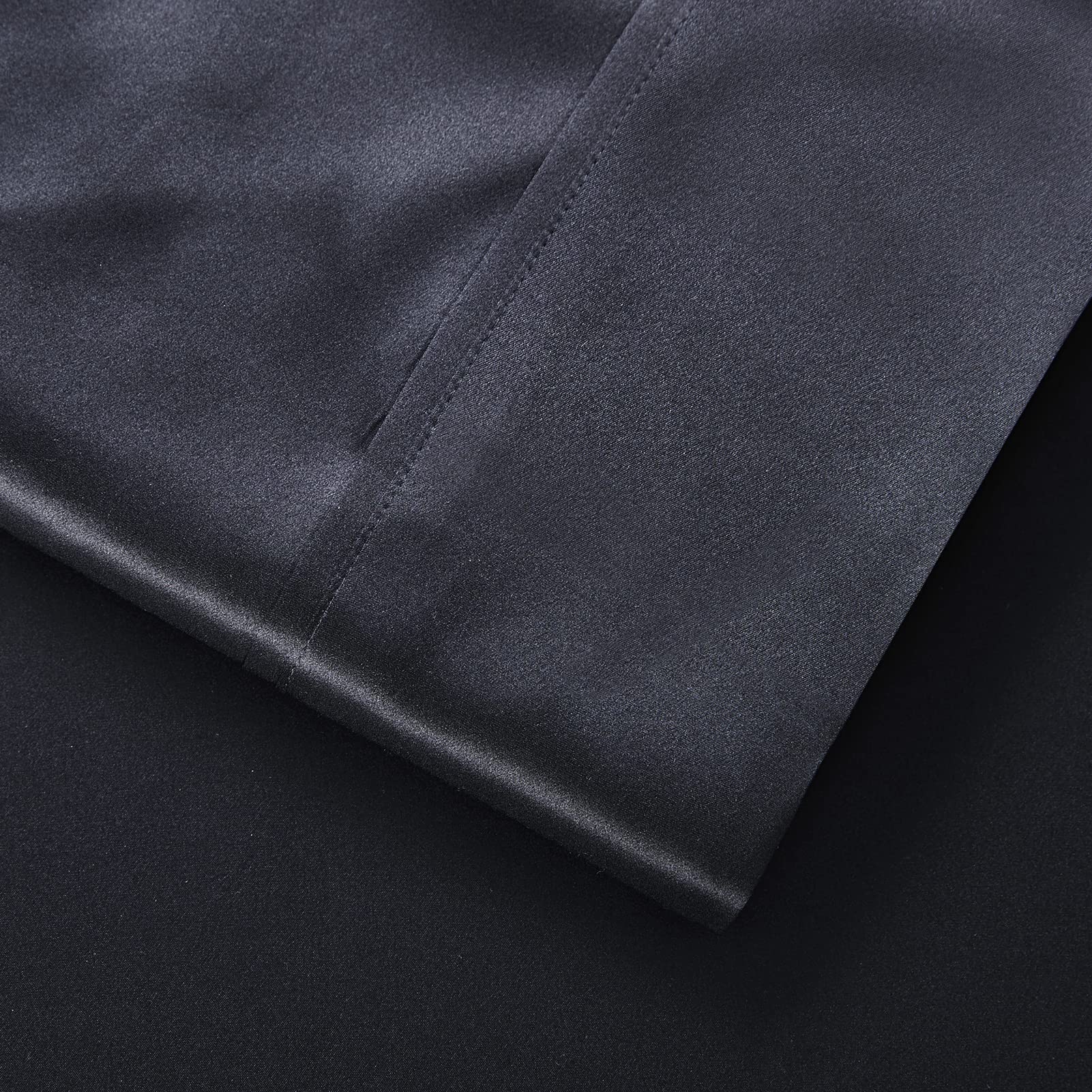 Lanest Housing Silk Satin Sheets, Twin Size Satin Bed Sheet Set with Deep Pockets, Cooling Soft and Hypoallergenic Satin Sheets Twin - Black