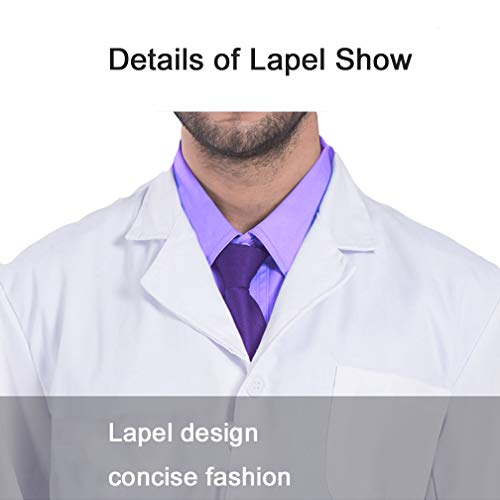 Zhtoly Men Consultation Lab Coat, Women Sscientist Costume Coat - 39 Inch Long Sleeve, White