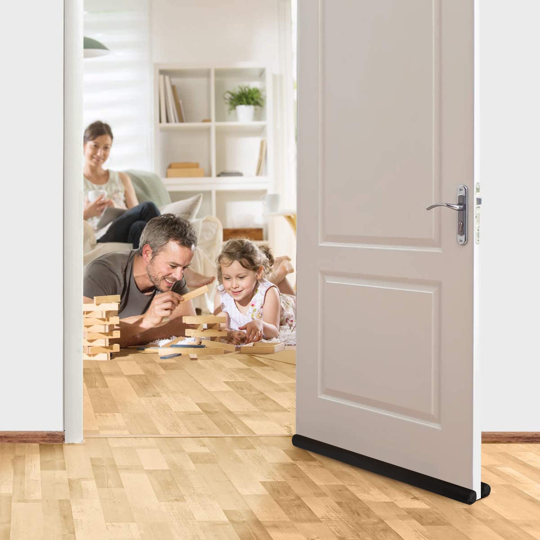 Draft Door Stopper 36 Inches, Draft Guard for Interior Door, Heavy Duty Door Sweep, Sound Proof Reduce Noise Keeping Warm in and Cold Out, Thicker Door Draft