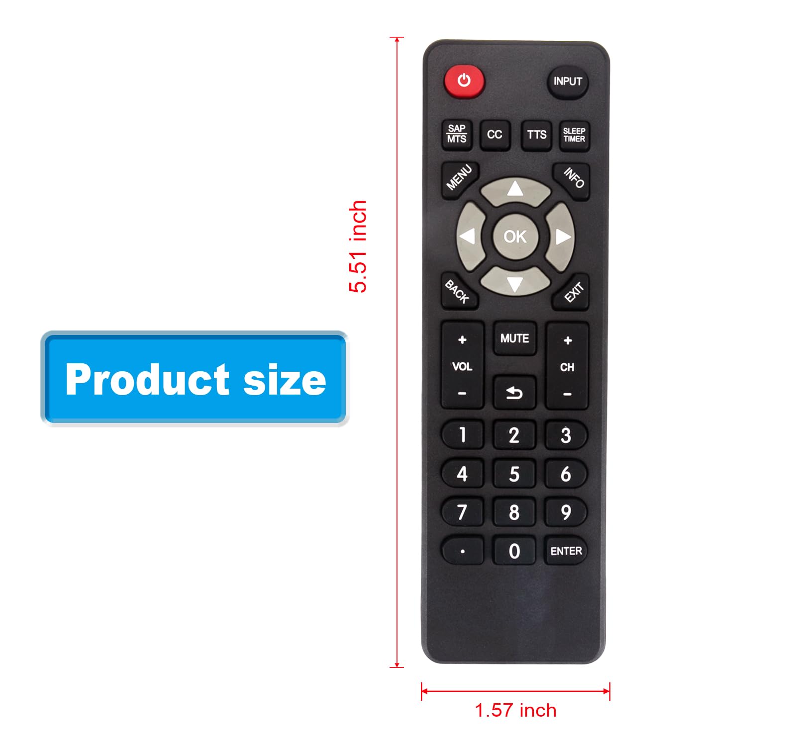 New Replace Remote Compatible with ONN TV ONC18TV001 43" Class FHD 1080P LED TV