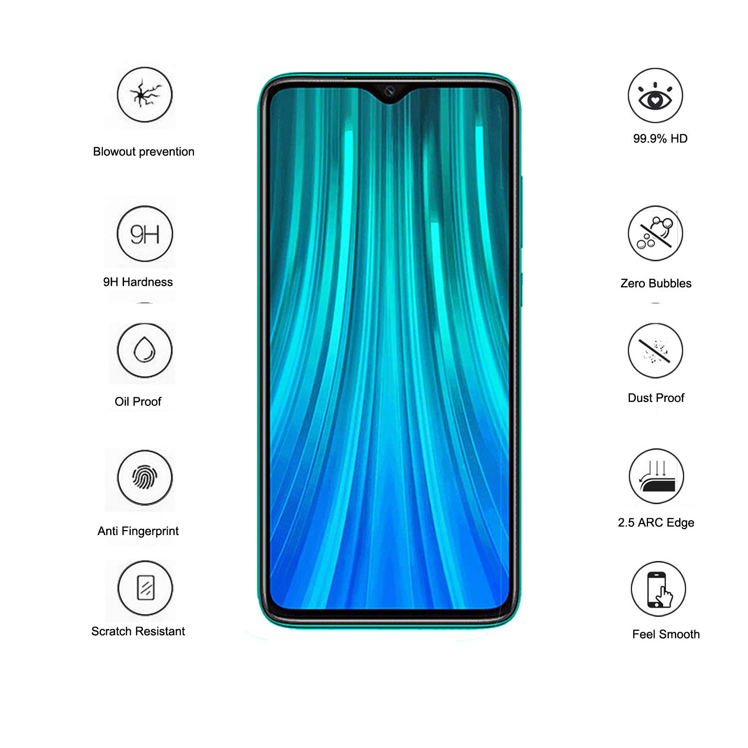 Avesfer for Xiaomi Redmi Note 8 Pro Case with Screen Protector Tempered Glass Ring Holder Kickstand Shock Absorbing TPU Phone Cover Ring Holder Kickstand Scratch Resistant Carbon Fiber (Black)