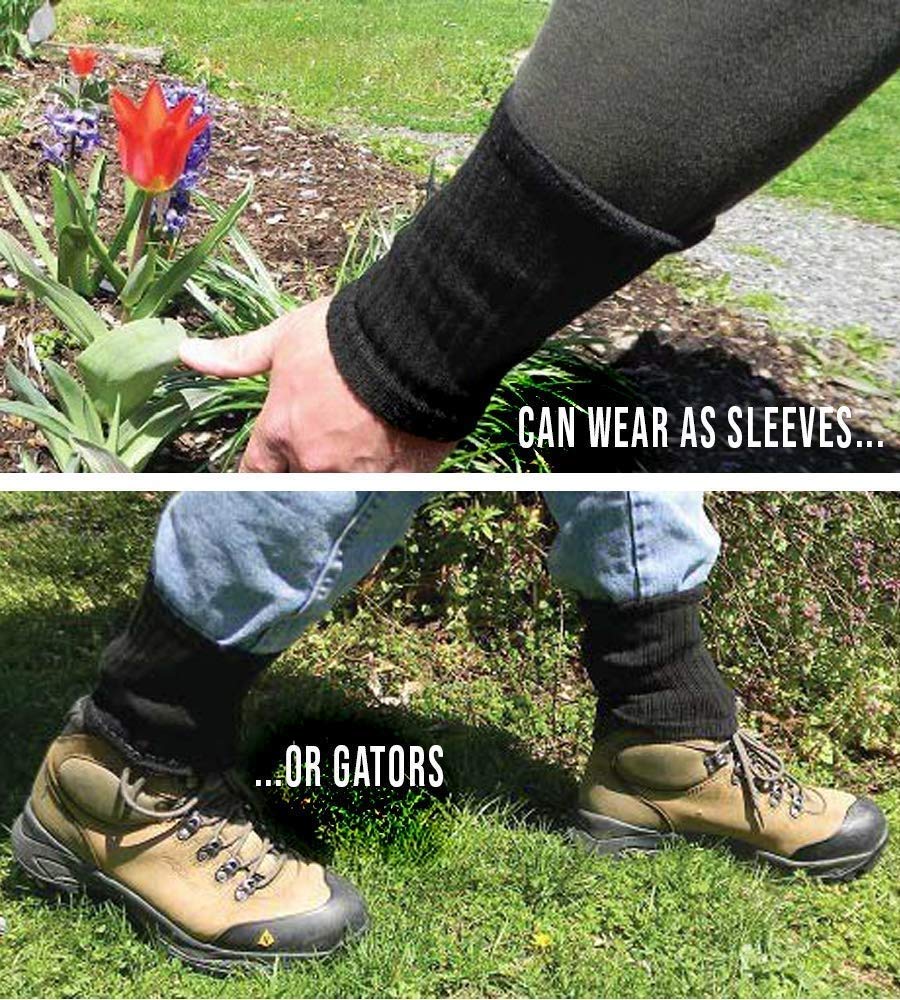 InsectGuard Tick Gaiters - Permethrin Treated, Ticks, Mosquitoes, Flies & More Insect Repellent, Unisex Adult, (Black/Khaki) Complete Package 1