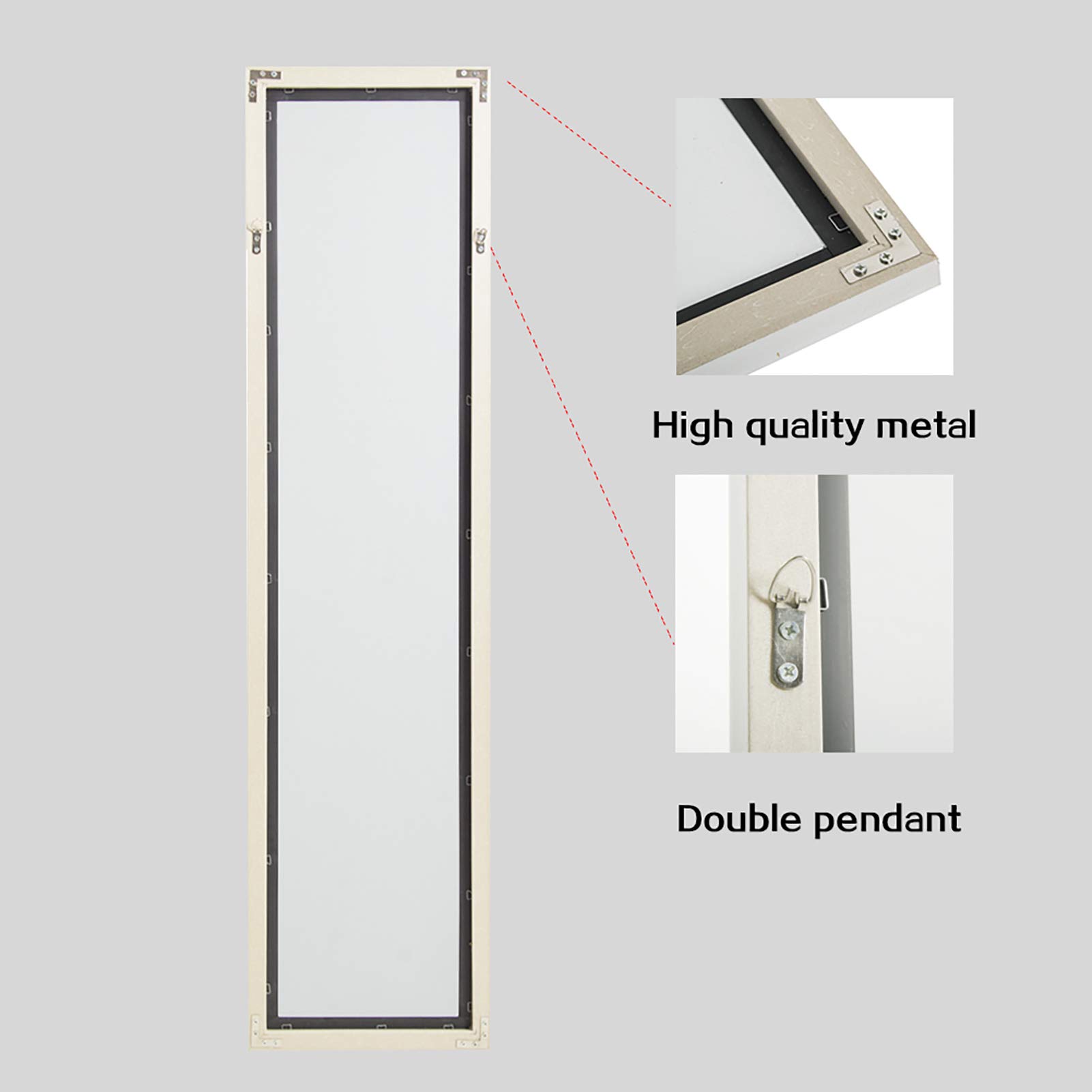 FANYUSHOW 47x12 Inch Long, Full Body,Full Length Wall Mirror for Bedroom Bathroom Living Room,White