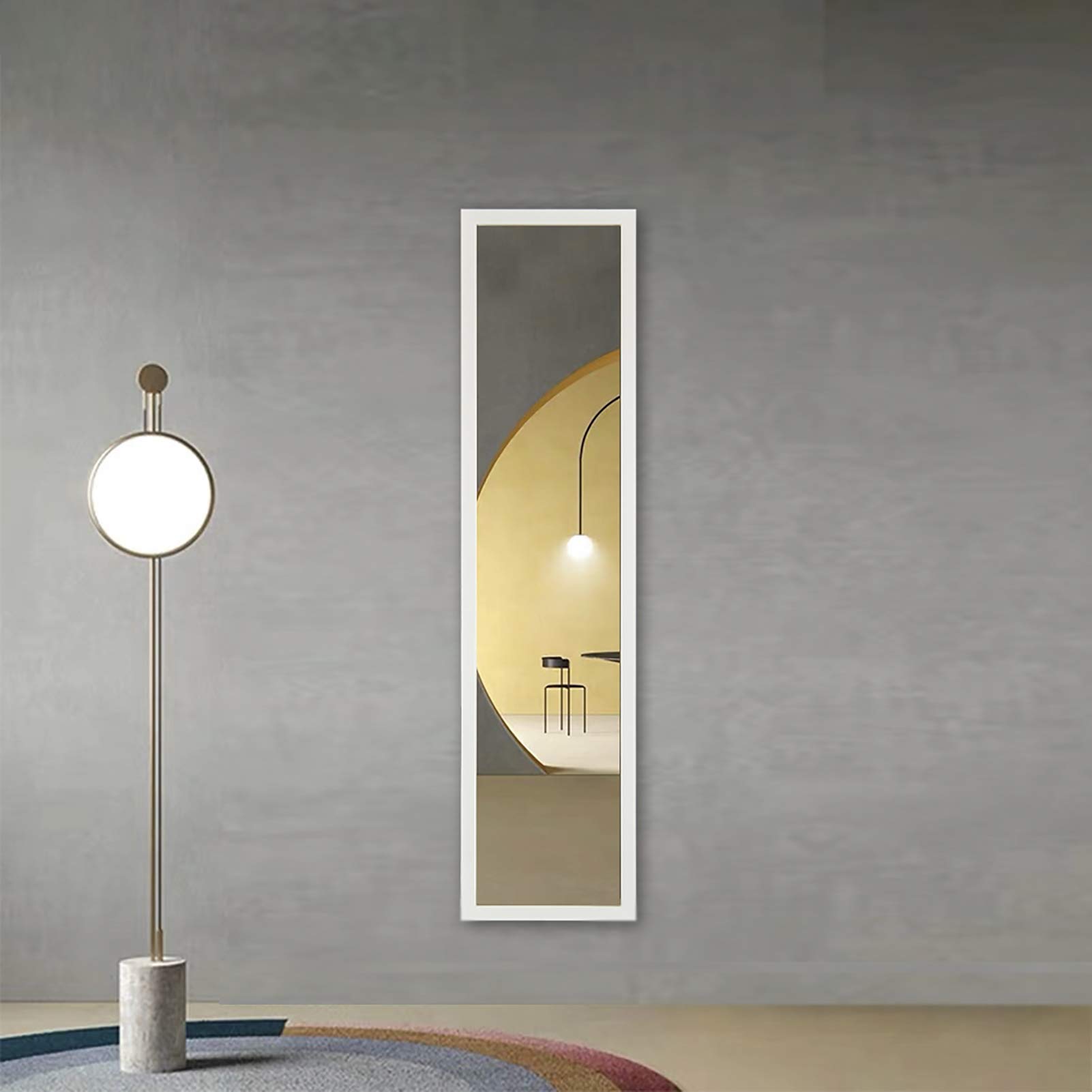FANYUSHOW 47x12 Inch Long, Full Body,Full Length Wall Mirror for Bedroom Bathroom Living Room,White