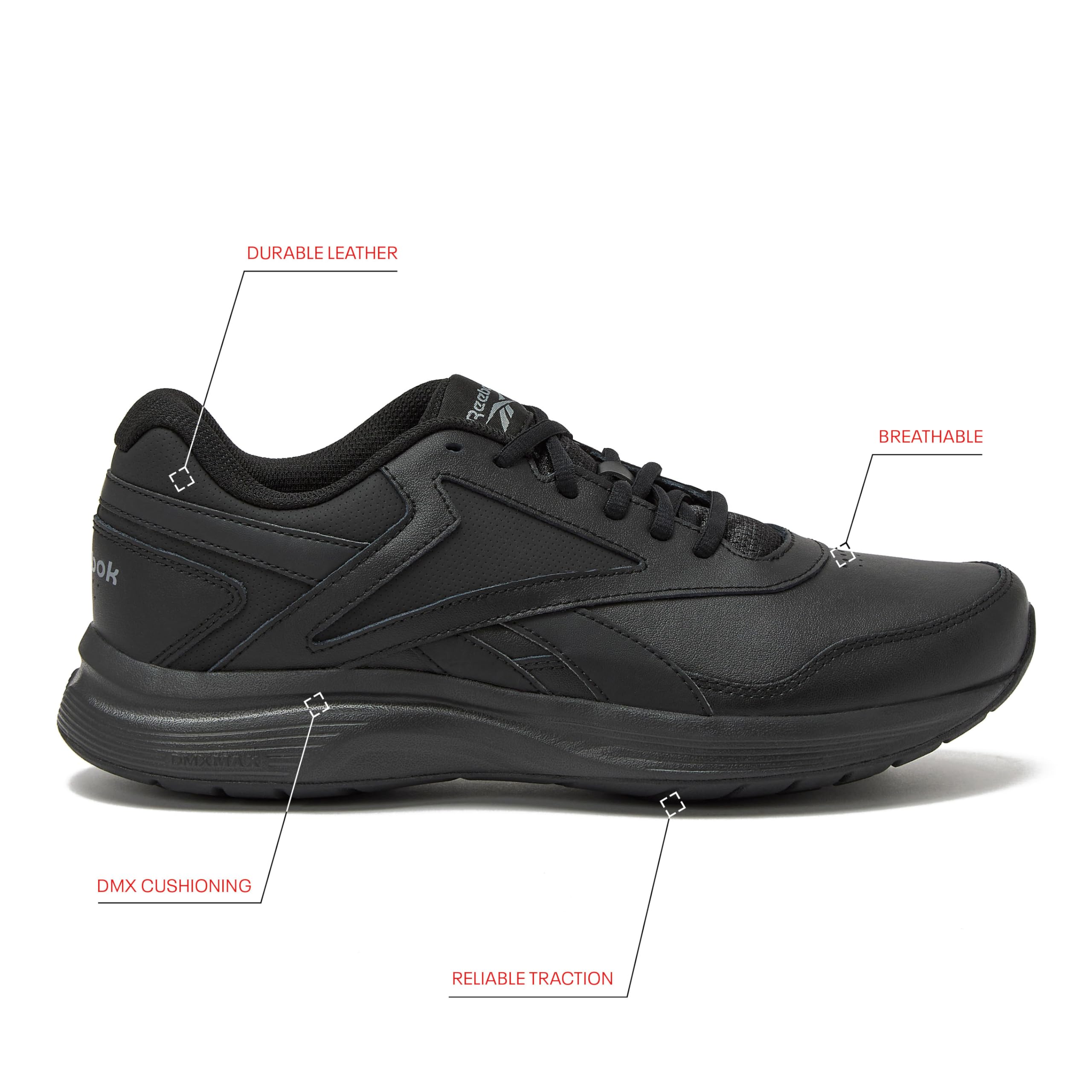 Reebok Ultra 7 DMX Max Walking Sneakers for Men Shoe, Black/Grey/Royal, 11