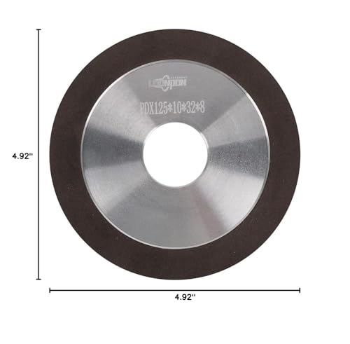 JIUNENG 5inch Tapered Plain Resin Diamond Grinding Wheel to Grind Carbide Hard Steel 150 Grit 125x10x32x8mm