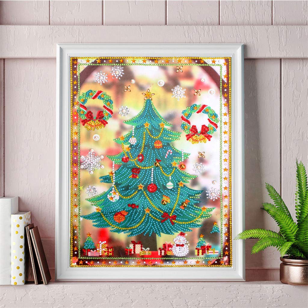 Dergo ☀ Special Shaped Diamonds Painting DIY 5D Partial Drill Cross Stitch Kits Crystal Rhinestone of Picture Serial Diamond Embroidery Arts Craft (C)