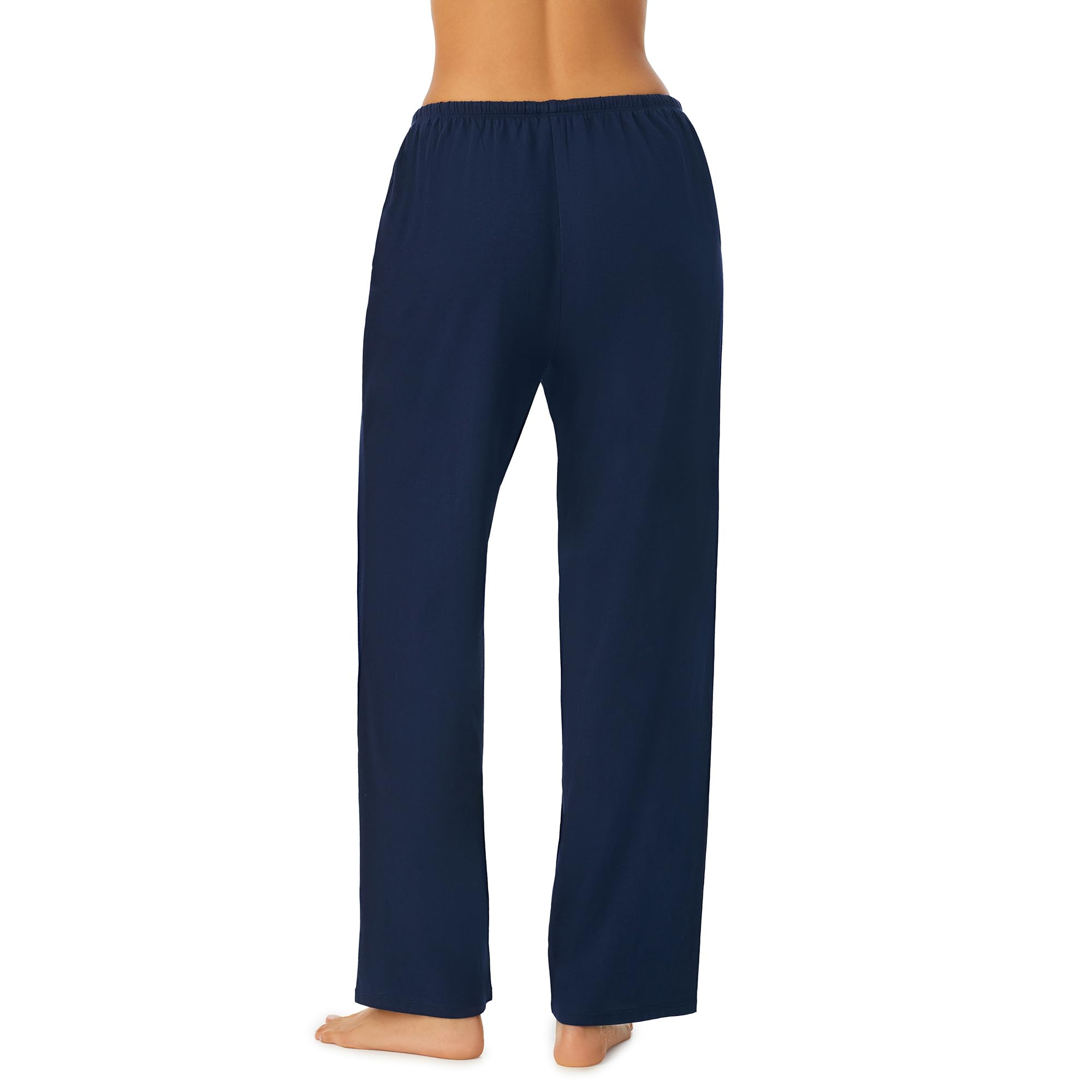 Nautica Womens Sleep Pants - Long Length, Breathable Pajama Bottoms - Cotton Knit Jersey Sleepwear and Loungewear - Navy - 3X