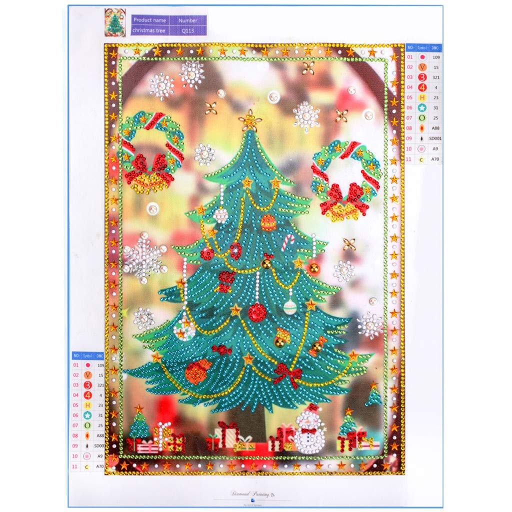Dergo ☀ Special Shaped Diamonds Painting DIY 5D Partial Drill Cross Stitch Kits Crystal Rhinestone of Picture Serial Diamond Embroidery Arts Craft (C)
