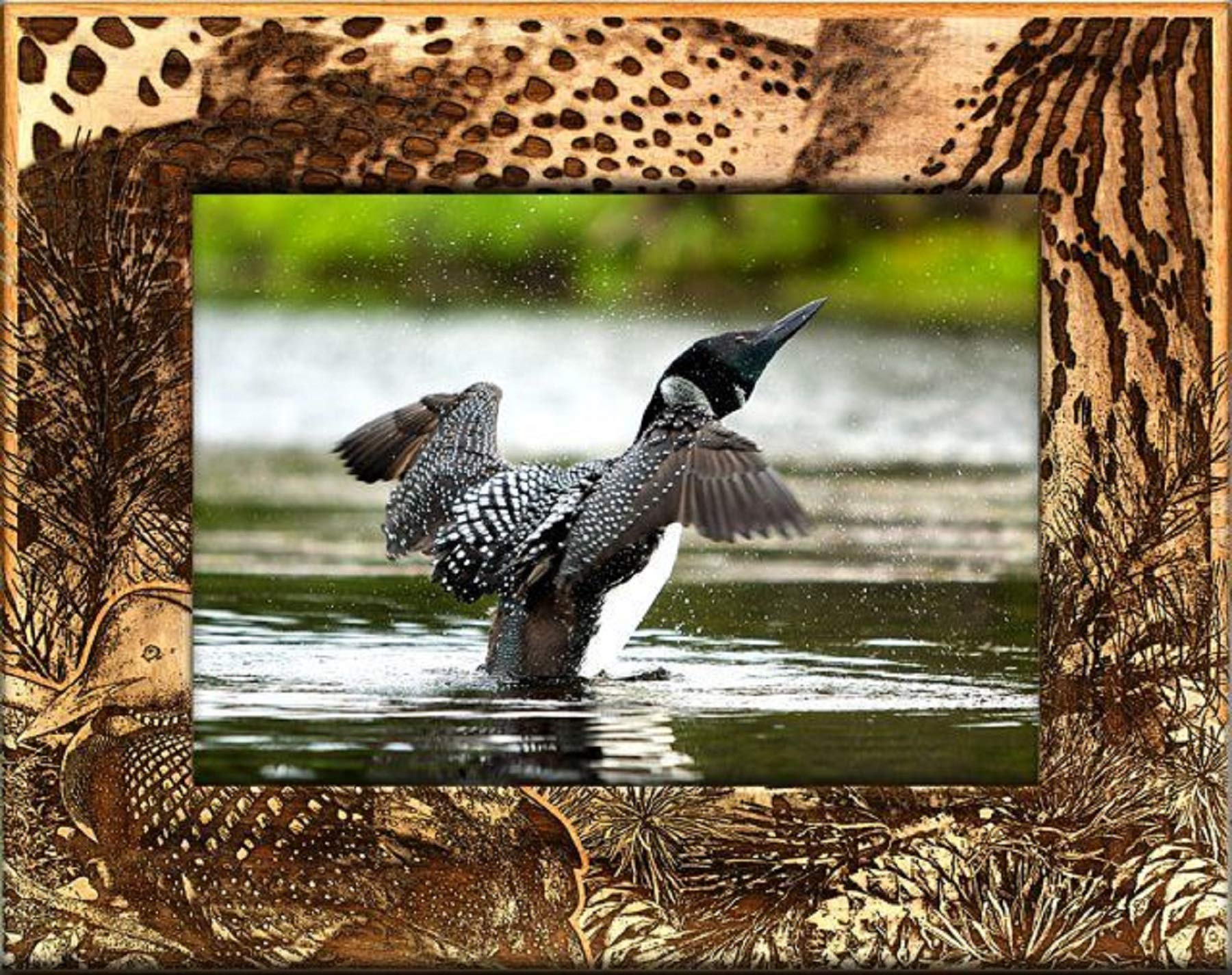 Loon Laser Engraved Wood Picture Frame (5 x 7)