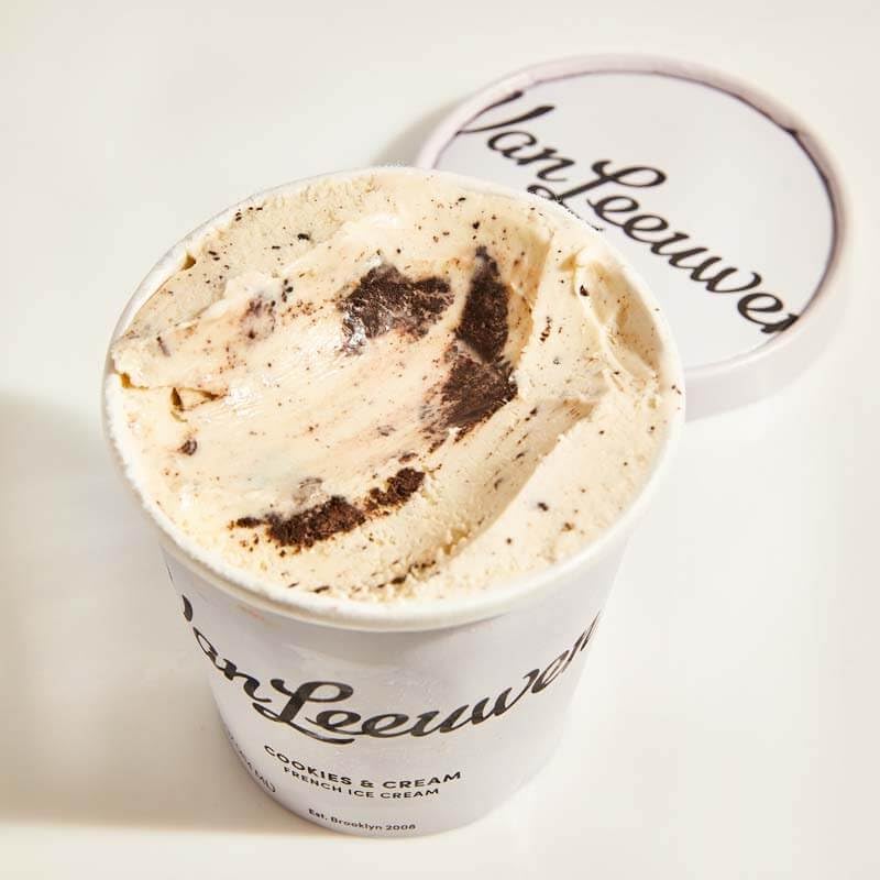 Van Leeuwen Premium Cookies & Cream French Ice Cream, 14 oz (Frozen)