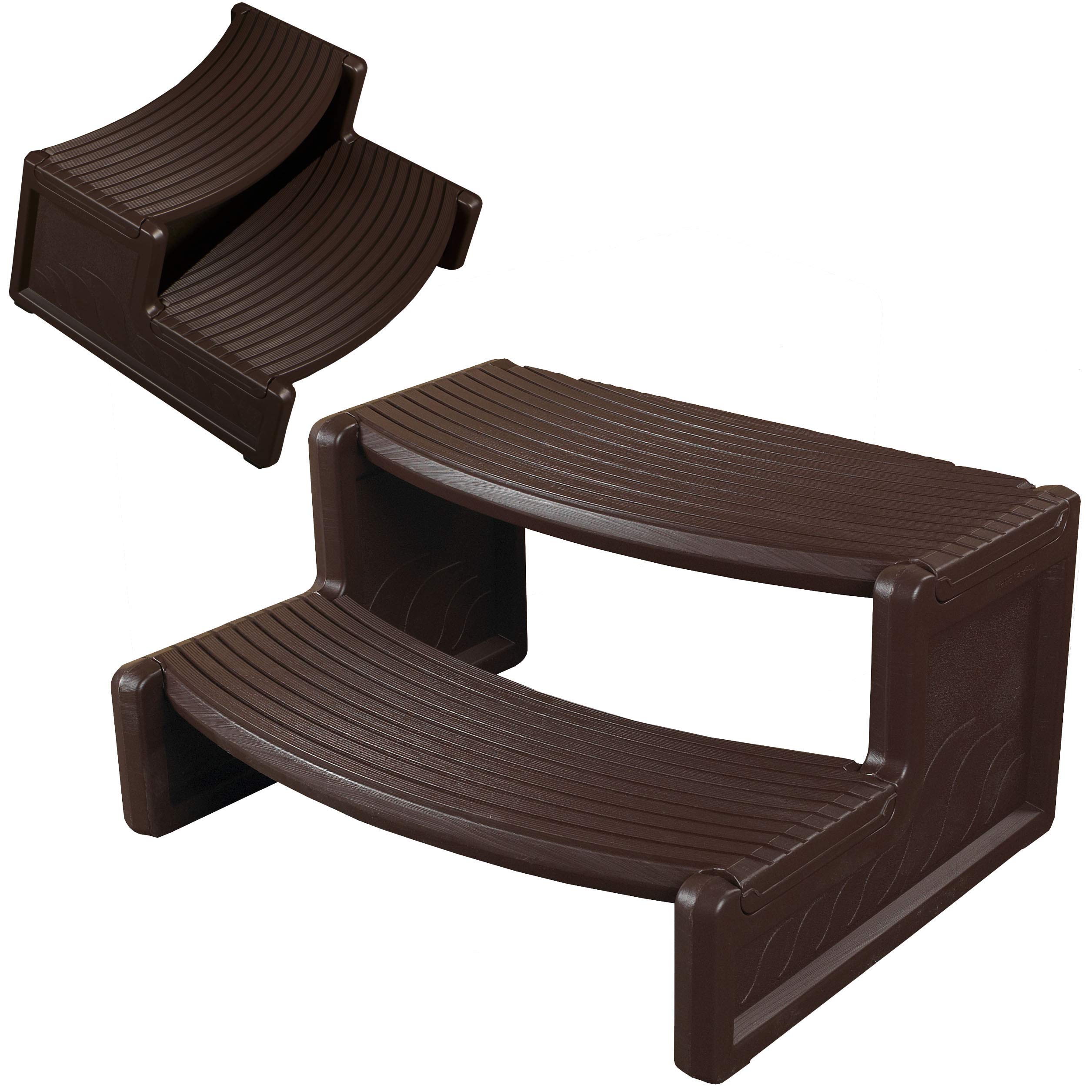 Essential Hot Tub Heavy Duty Plastic Resin Spa Hot Tub, Inflatable Pool Espresso Handi Step, 6 x 32 x 14 Inches