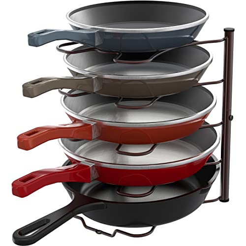 SimpleHouseware Cabinet Pantry Pot and Pan Organizer Holder Rack, Bronze