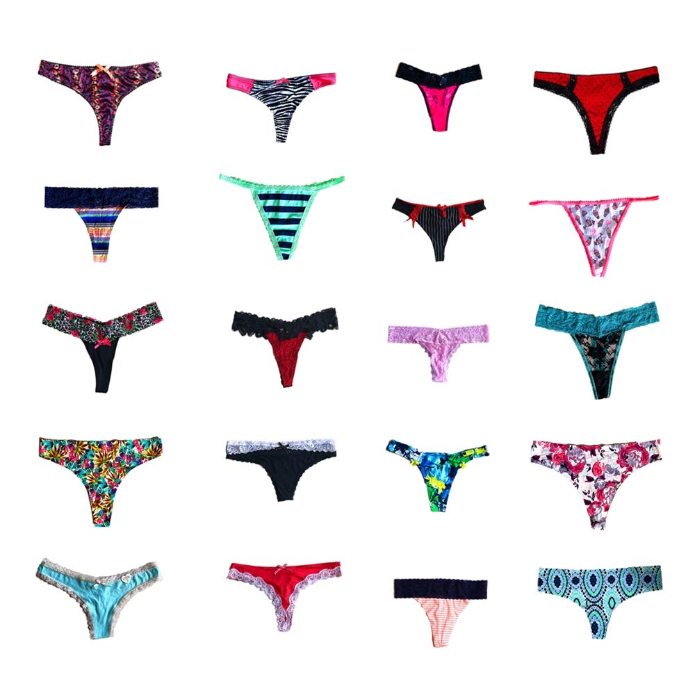 Dircho Women Underwear Variety of Panties Thong G-string T-back Tanga Pack of 10&20 (10 Pcs, Large)