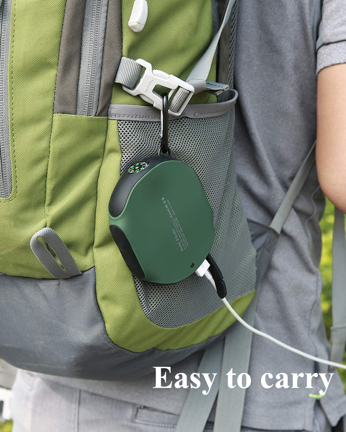 ABFOCE Waterproof Portable Charger 10000mAh Outdoor Power Bank One of The Smallest and Lightest Battery Pack LED Compass High-Speed ​​Charge Compatible for iPhone Android Samsung-Green