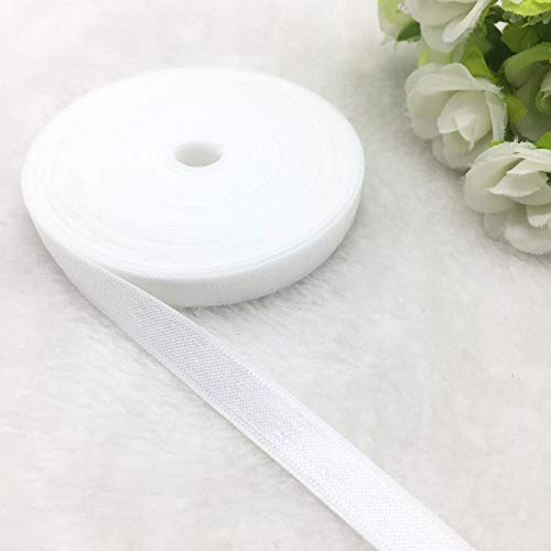 Jammas 5 yds 3/8" White Spandex Ribbon Multirole Fold Over Elastic Band for Sewing Ties Hair Accessories Waist Garment Accessory - (Color: White)