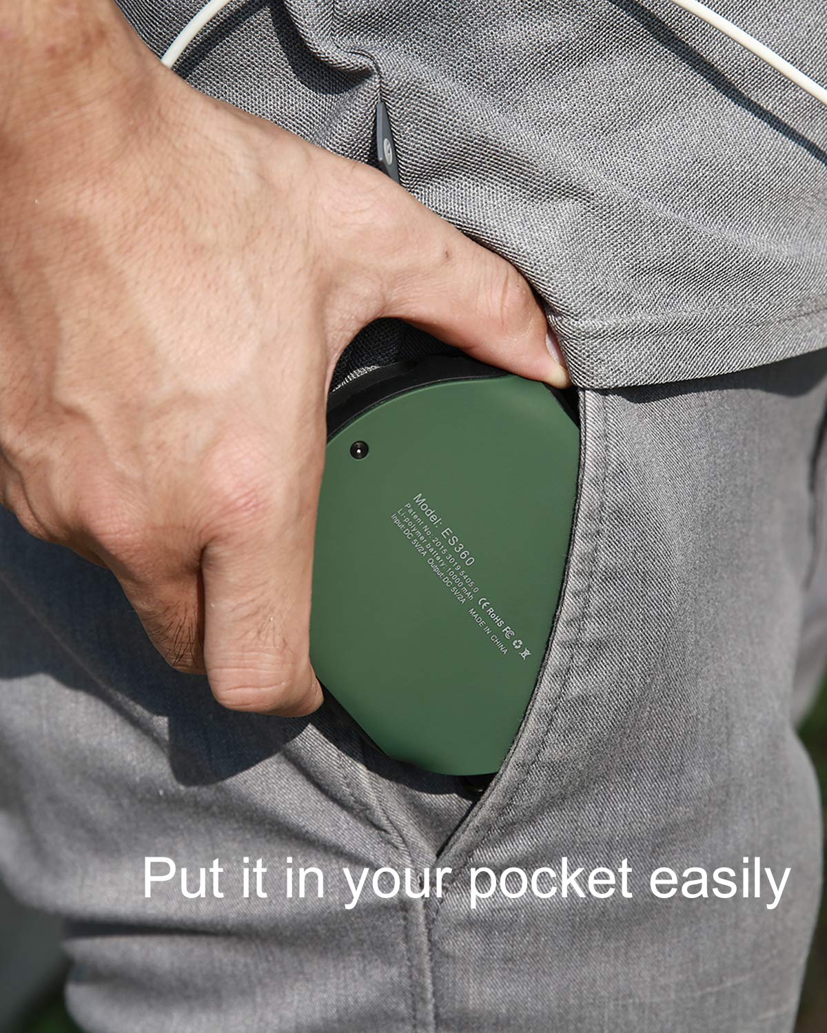ABFOCE Waterproof Portable Charger 10000mAh Outdoor Power Bank One of The Smallest and Lightest Battery Pack LED Compass High-Speed ​​Charge Compatible for iPhone Android Samsung-Green