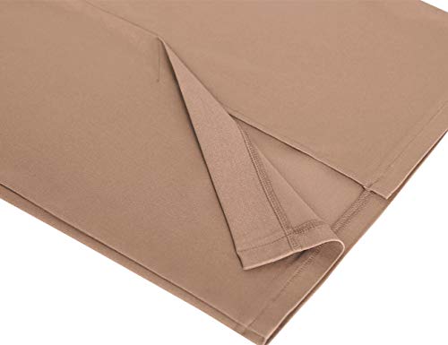 MUXXN Lady Formal Pleated Neckline Slim Sheath Bodycon Prom Vintage Tea Dress (Camel XL)