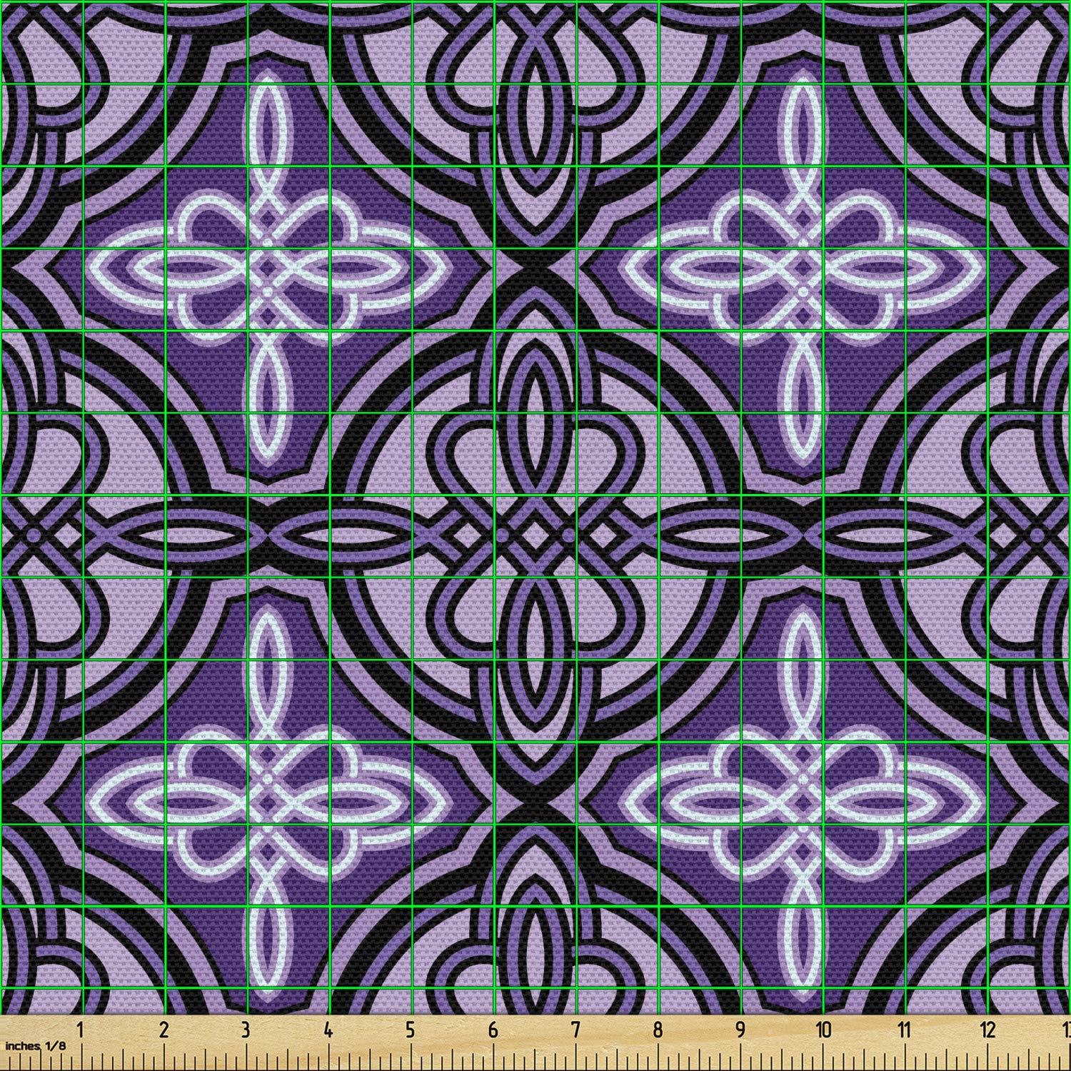 Ambesonne Celtic Fabric by The Yard, Unique Celtic Knot with Swirling and Twisted Line Details Print, Decorative Fabric for Upholstery and Home Accents, 1 Yard, Violet Lilac