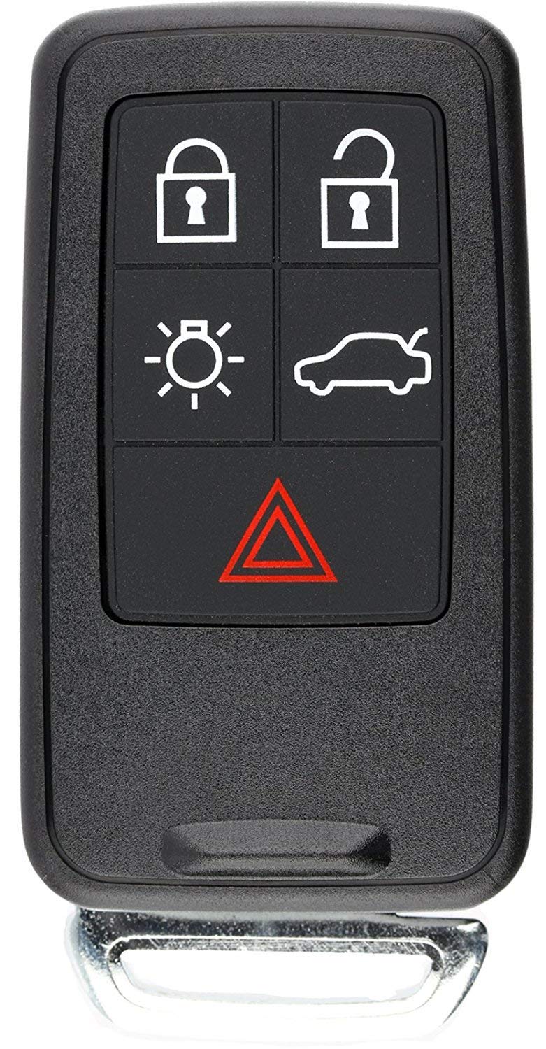 KeylessOption Keyless Entry Remote Control Smart Car Key Fob Uncut Key Blade for S60 S80 XC60 XC70 Volvo KR55WK49264