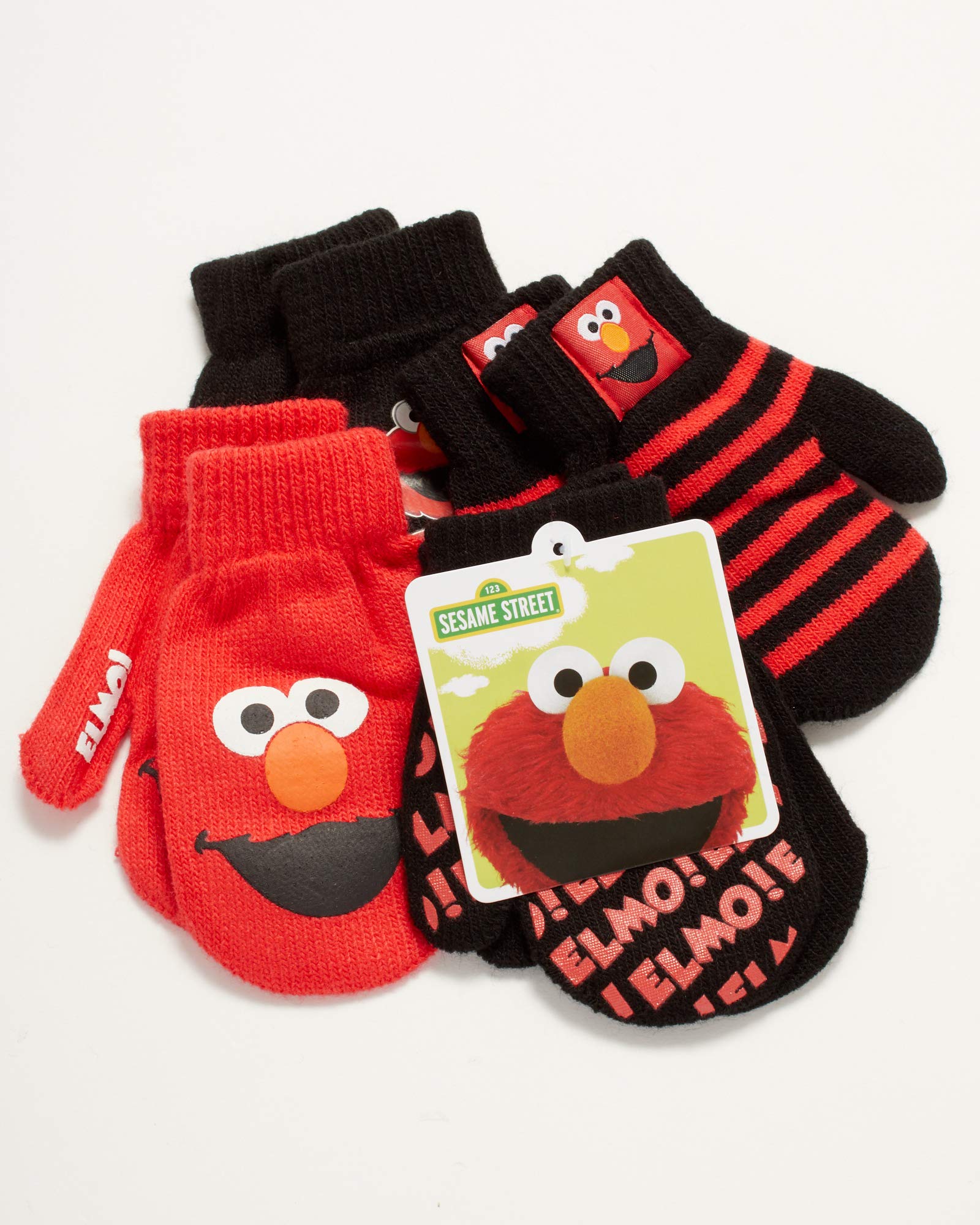 Sesame Street Toddler Boys’ Mittens – Elmo, Cookie Monster, Big Bird, Oscar the Grouch (2T-4T), Size Age 2-4, Elmo Mitten