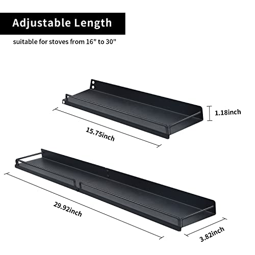 ZXMOTO 2Pack 15" Stove Top Shelf, Total 30'' Stainless Steel Magnetic Spice Rack for Flat Top Stove, Kitchen Organizer Rack over the Stove.