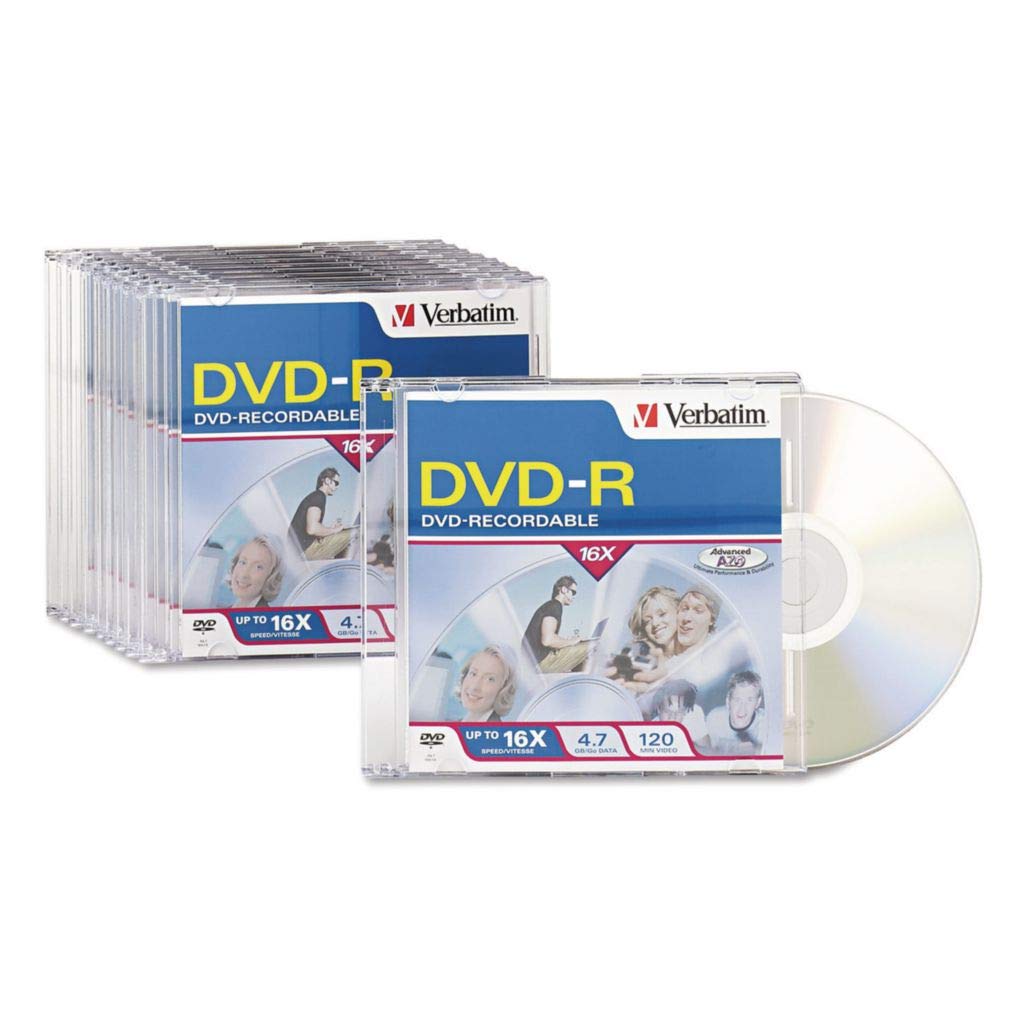 VER95099 - Description : Single Sided Matte Silver Recordable Disc - Verbatim DVD-R Recordable Disc - Pack of 10