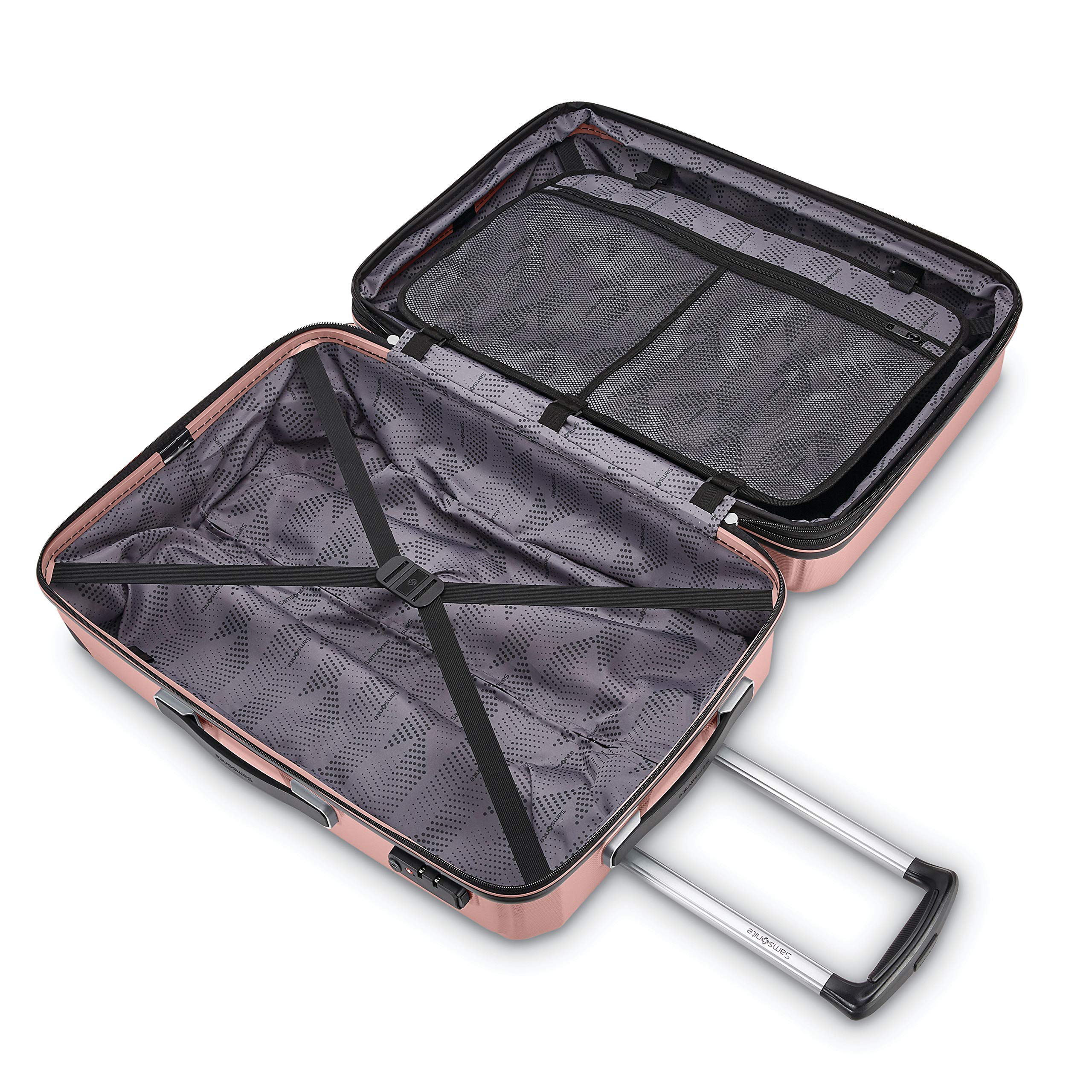 Samsonite Winfield 3 DLX Hardside Expandable Luggage with Spinners, Checked-Medium 25-Inch, Rose