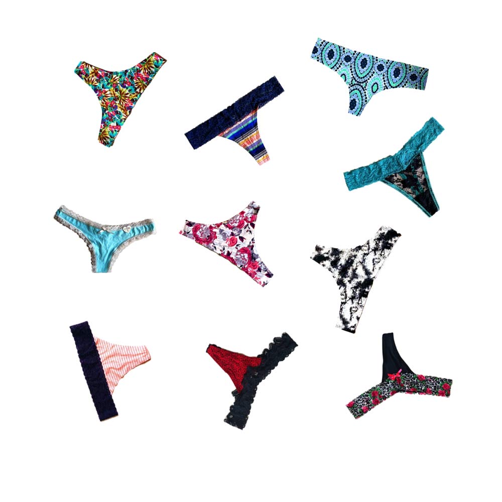 Dircho Women Underwear Variety of Panties Thong G-string T-back Tanga Pack of 10&20 (10 Pcs, Large)