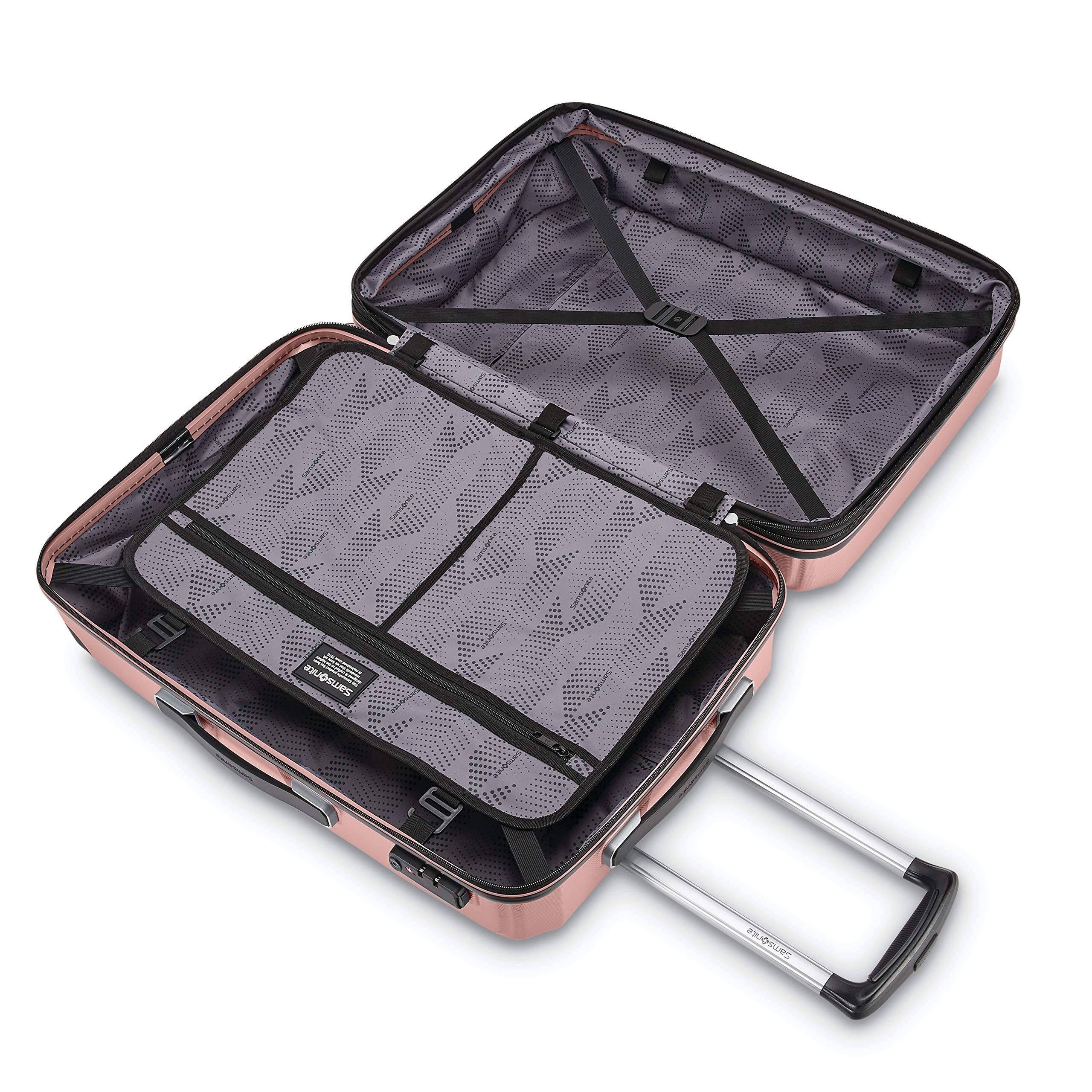 Samsonite Winfield 3 DLX Hardside Expandable Luggage with Spinners, Checked-Medium 25-Inch, Rose