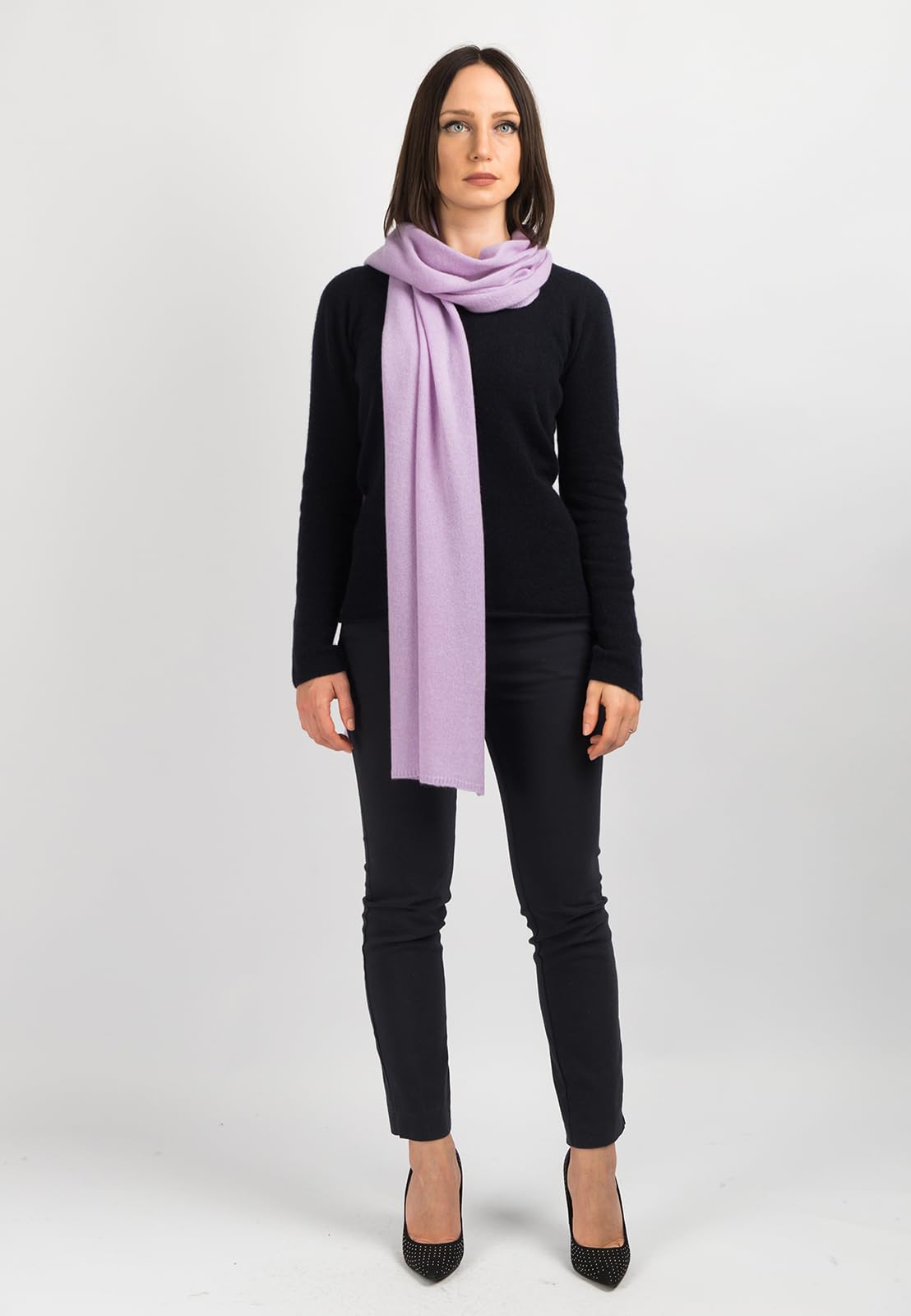 Dalle Piane Cashmere - Broad Scarf 100% cashmere - Made in Italy - Woman/Man, Color: Lilac, One size
