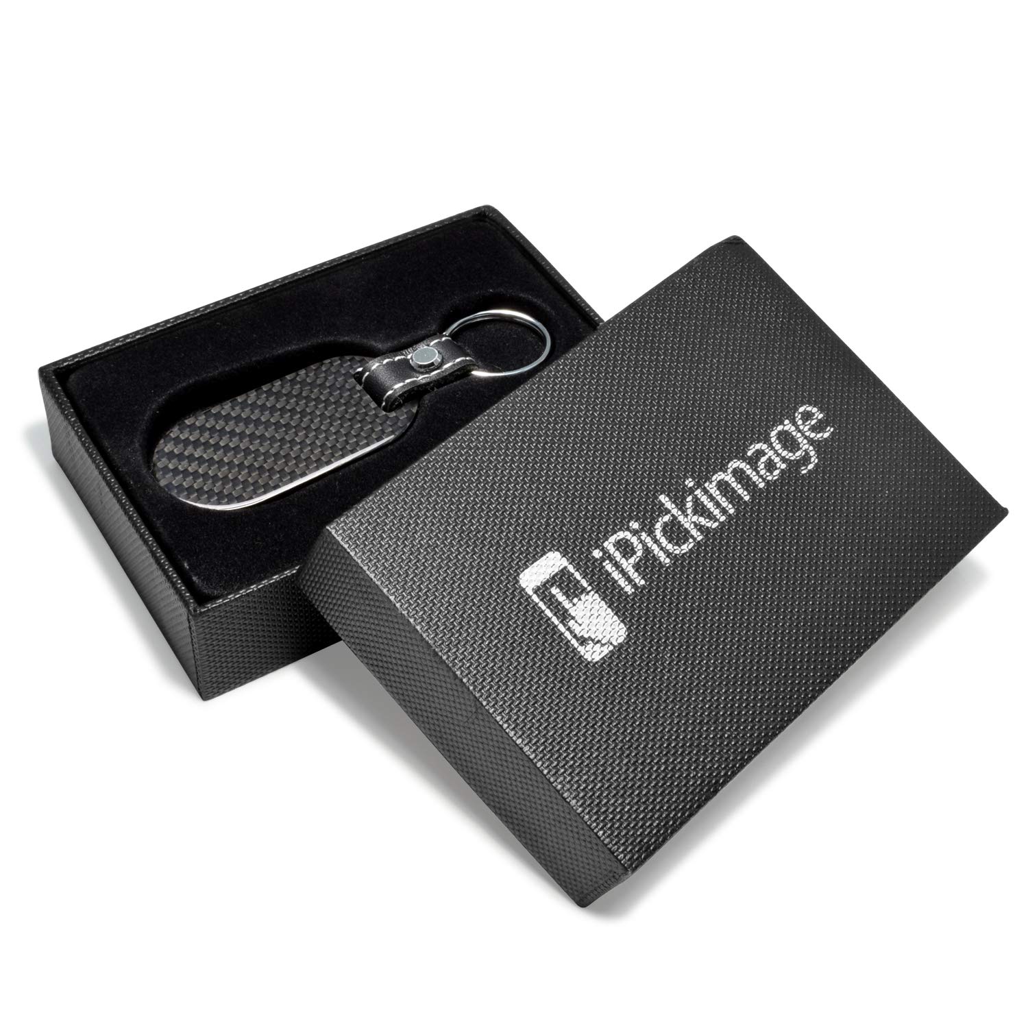 iPick Image Made for Honda Civic 100% Real Black Carbon Fiber Tag Style Key Chain