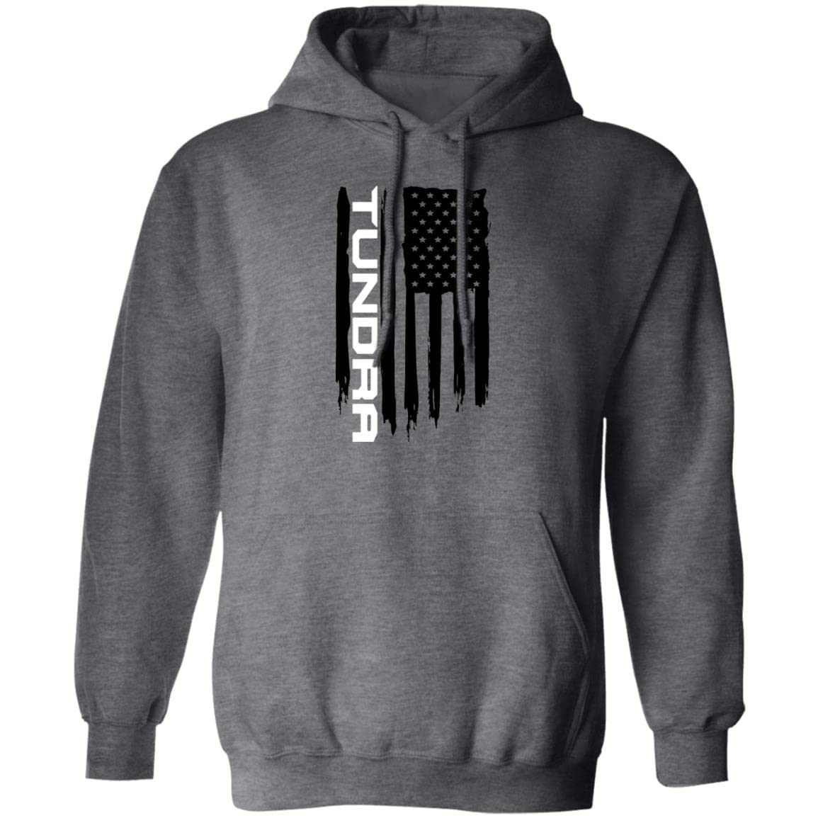 WheelSpinAddict Men's Alaskan Tundra American USA Flag Hoodie Dark Heather