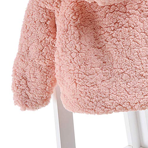 Aivtalk Baby Toodler Fuzzy Jacket Cute Hoodie Cotton Coat Winter Warm Outerwear (2-3 Years, Light Pink)