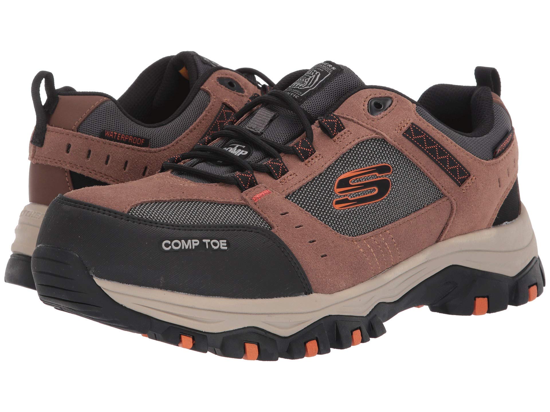 Skechers Men's Greetah Construction Shoe, Brown/Black, 10.5 M US