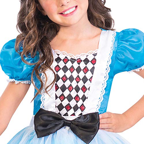 Amscan Multicolor Miss Wonderland Costume Set (Medium 8-10) - Includes Dress & Headband - Perfect for Parties, Role Play & Teatime Fun