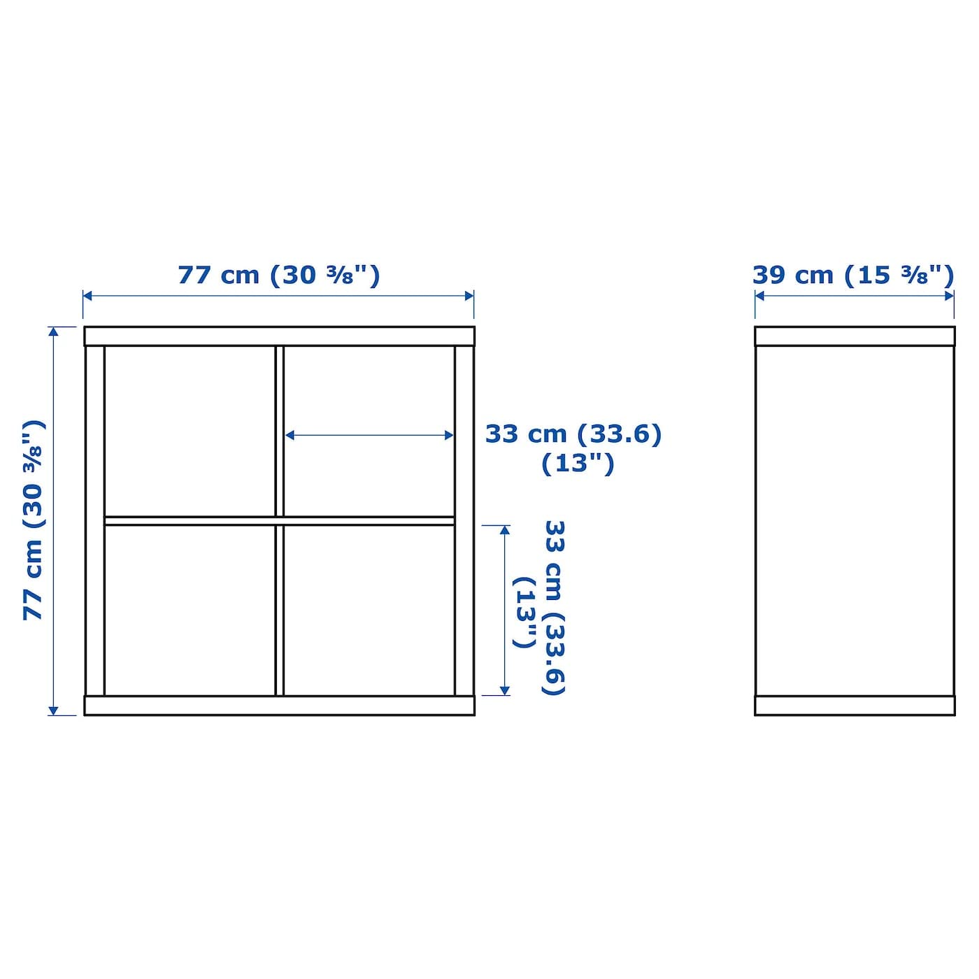 IKEA Kallax Shelf Unit with Doors Black Brown 792.782.69 Size 30 3/8x30 3/8 "