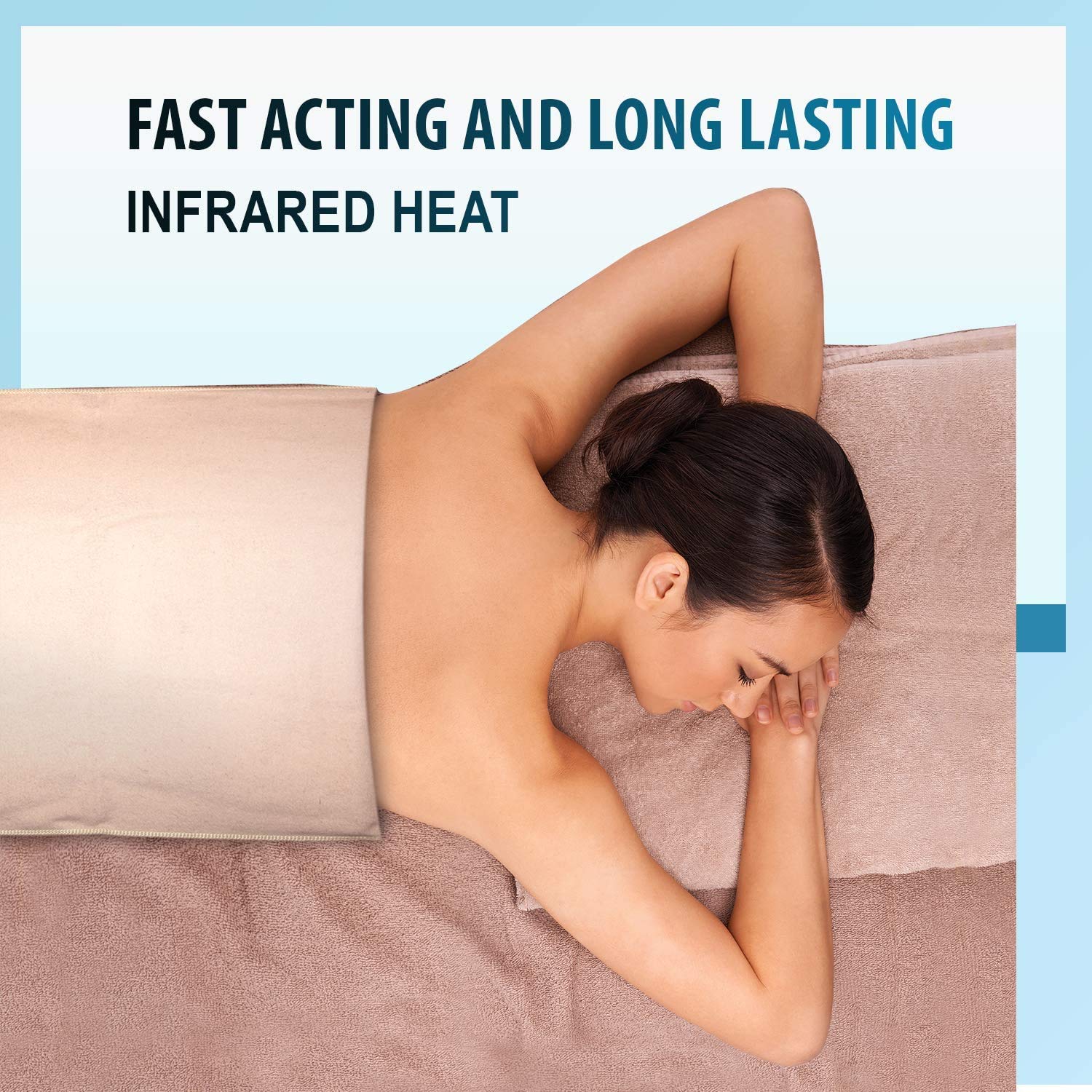Extra Large Moist Heating Pad with Auto Shut Off for Cramps and Back Pain by ThermoRelief - Extra Hot Medical Grade Digital Electric Pad – King Size (26" x 14") Ivory