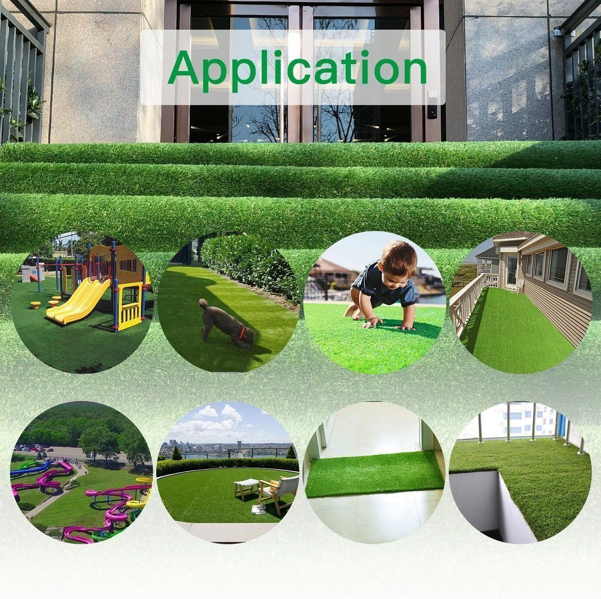 Petgrow Realistic Artificial Grass Turf -5FTX10FT(50 Square FT), Thick Fake Grass Pet Dog Mat Pad with Drain Holes- Indoor Outdoor Astroturf Garden Lawn Landscape Balcony Synthetic Faux Grass