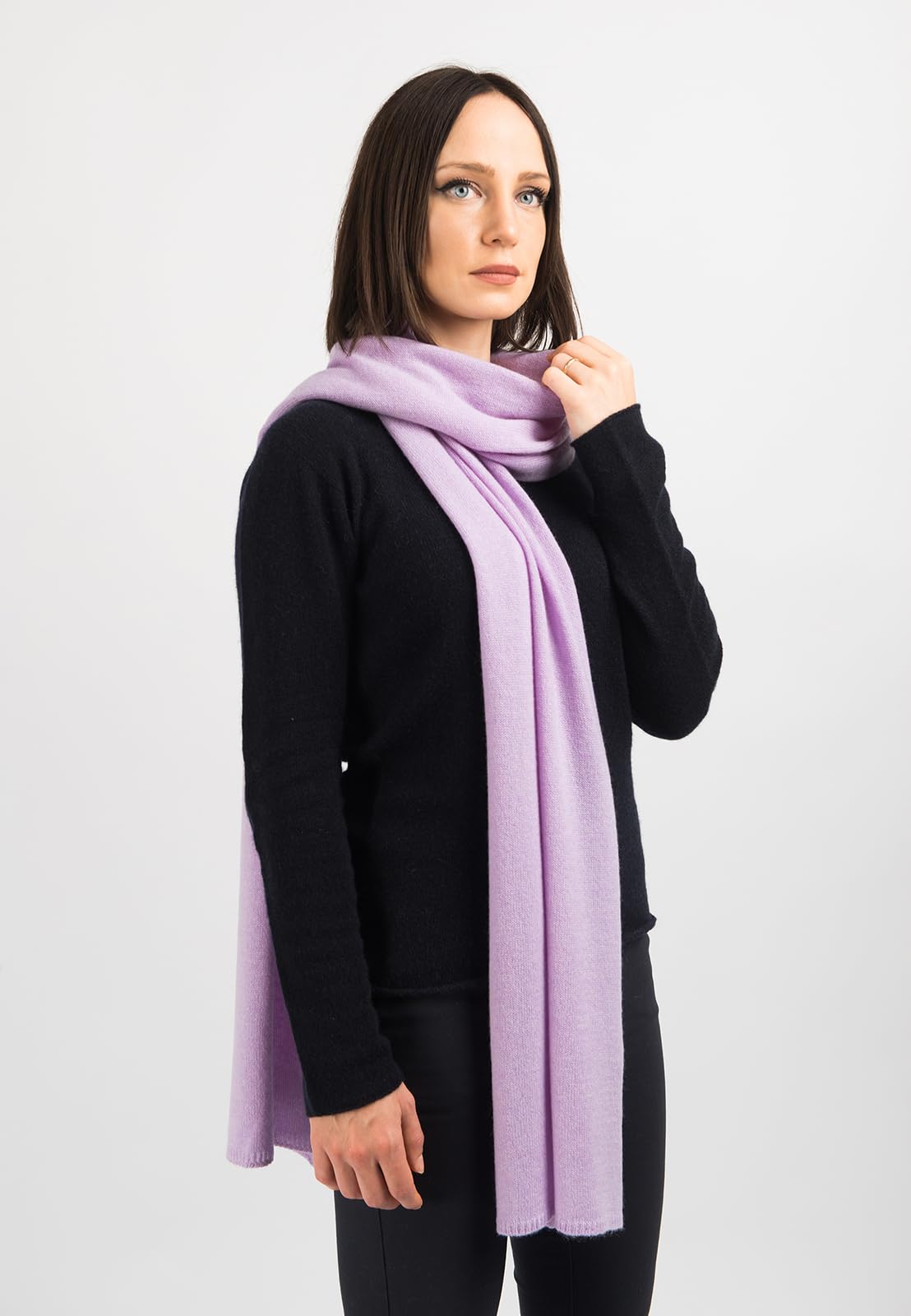 Dalle Piane Cashmere - Broad Scarf 100% cashmere - Made in Italy - Woman/Man, Color: Lilac, One size