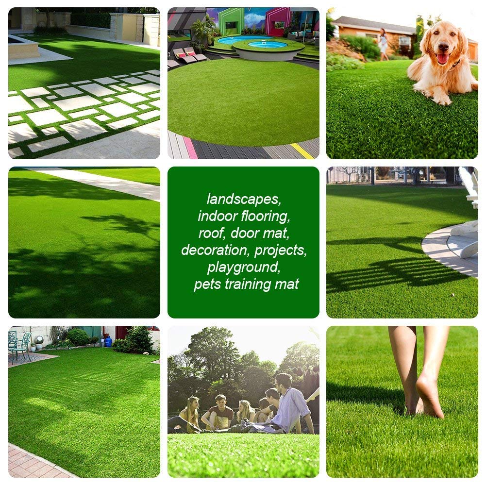 Petgrow Realistic Artificial Grass Turf -5FTX10FT(50 Square FT), Thick Fake Grass Pet Dog Mat Pad with Drain Holes- Indoor Outdoor Astroturf Garden Lawn Landscape Balcony Synthetic Faux Grass