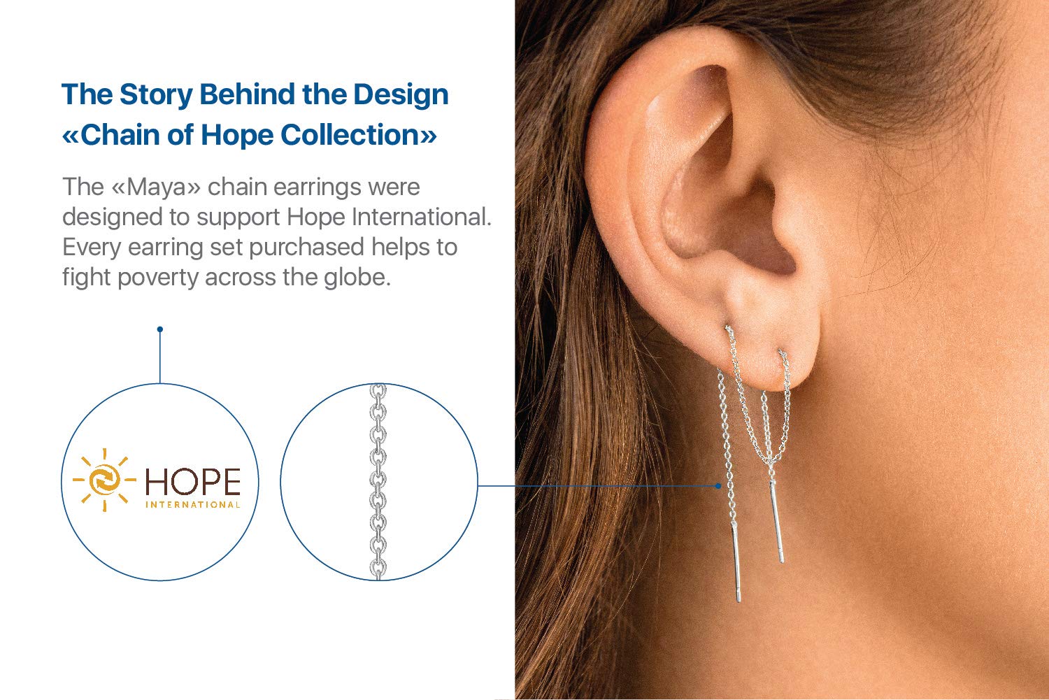 Benevolence LA Threader Earrings for Women | Gold Dangle Long Chain Threaders | Double Piercing Earrings | Pull Through Jewelry Accessories | Valentines Day Gifts Ideas for Her