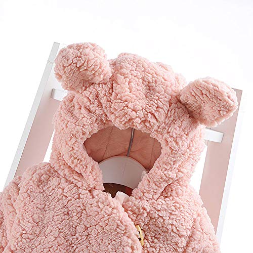Aivtalk Baby Toodler Fuzzy Jacket Cute Hoodie Cotton Coat Winter Warm Outerwear (2-3 Years, Light Pink)
