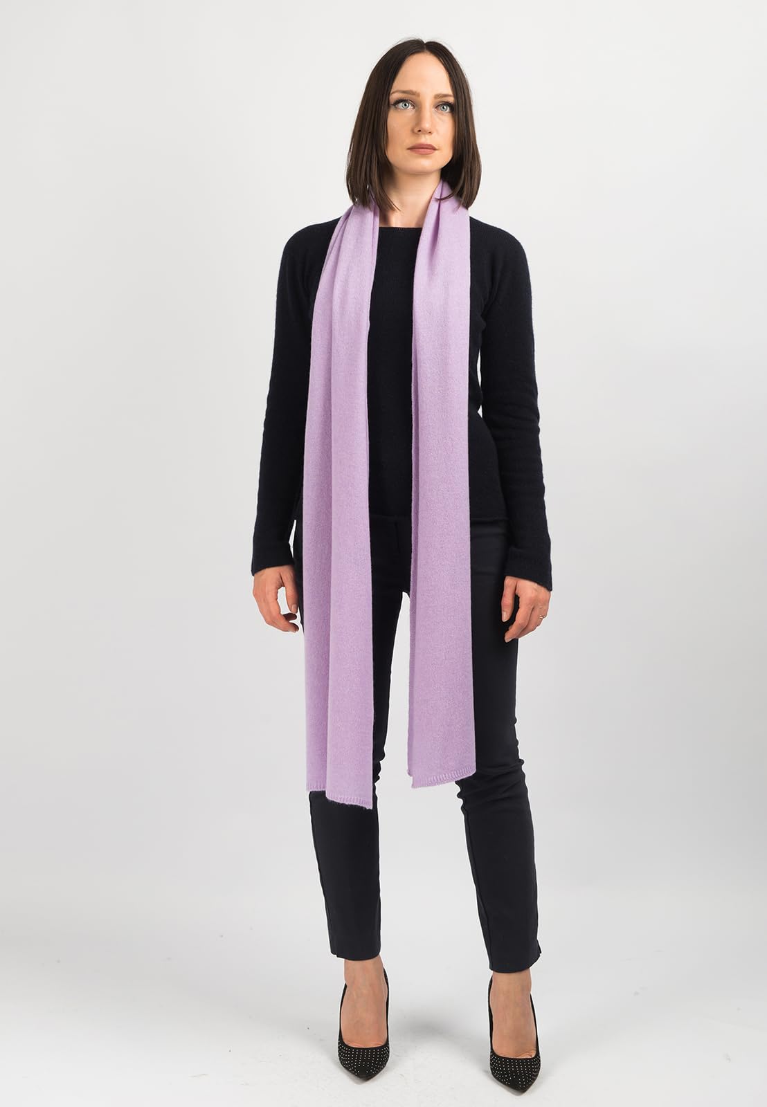 Dalle Piane Cashmere - Broad Scarf 100% cashmere - Made in Italy - Woman/Man, Color: Lilac, One size
