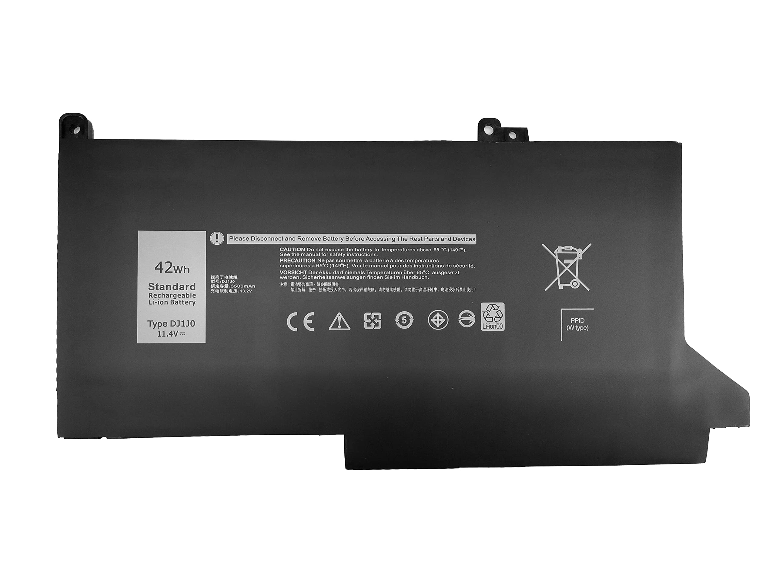 DJ1J0 42WH Laptop Battery for Dell Latitude 7280 7290 E7280 E7290 13 7380 7390 E7380 E7390 14 7480 7490 E7480 E7490 P28S P28S001 Series 451-BBZL C27RW PGFX4 ONFOH DJ1JO K8X0T1 ONFOH K8X0T KHY0C