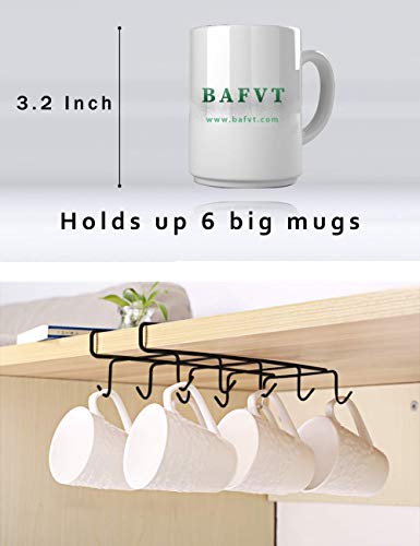 bafvt Coffee Mug Holder, Mugs Rack Under Shelf, Kitchen Storage Drying Rack, Stainless Steel (10)