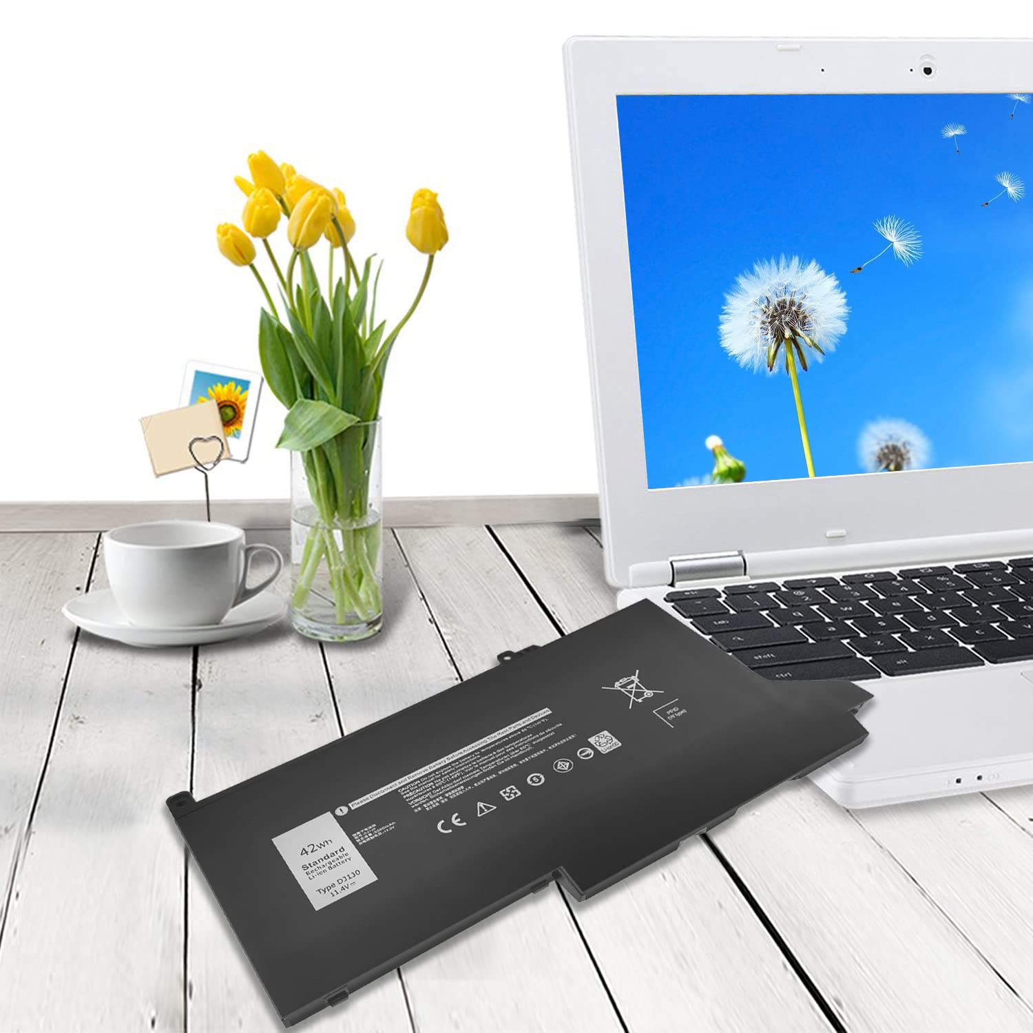 DJ1J0 42WH Laptop Battery for Dell Latitude 7280 7290 E7280 E7290 13 7380 7390 E7380 E7390 14 7480 7490 E7480 E7490 P28S P28S001 Series 451-BBZL C27RW PGFX4 ONFOH DJ1JO K8X0T1 ONFOH K8X0T KHY0C