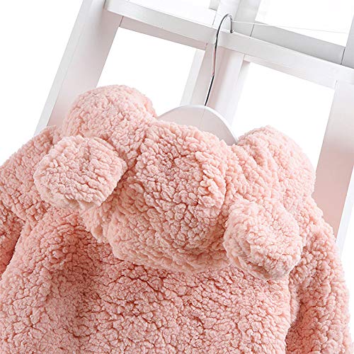 Aivtalk Baby Toodler Fuzzy Jacket Cute Hoodie Cotton Coat Winter Warm Outerwear (2-3 Years, Light Pink)