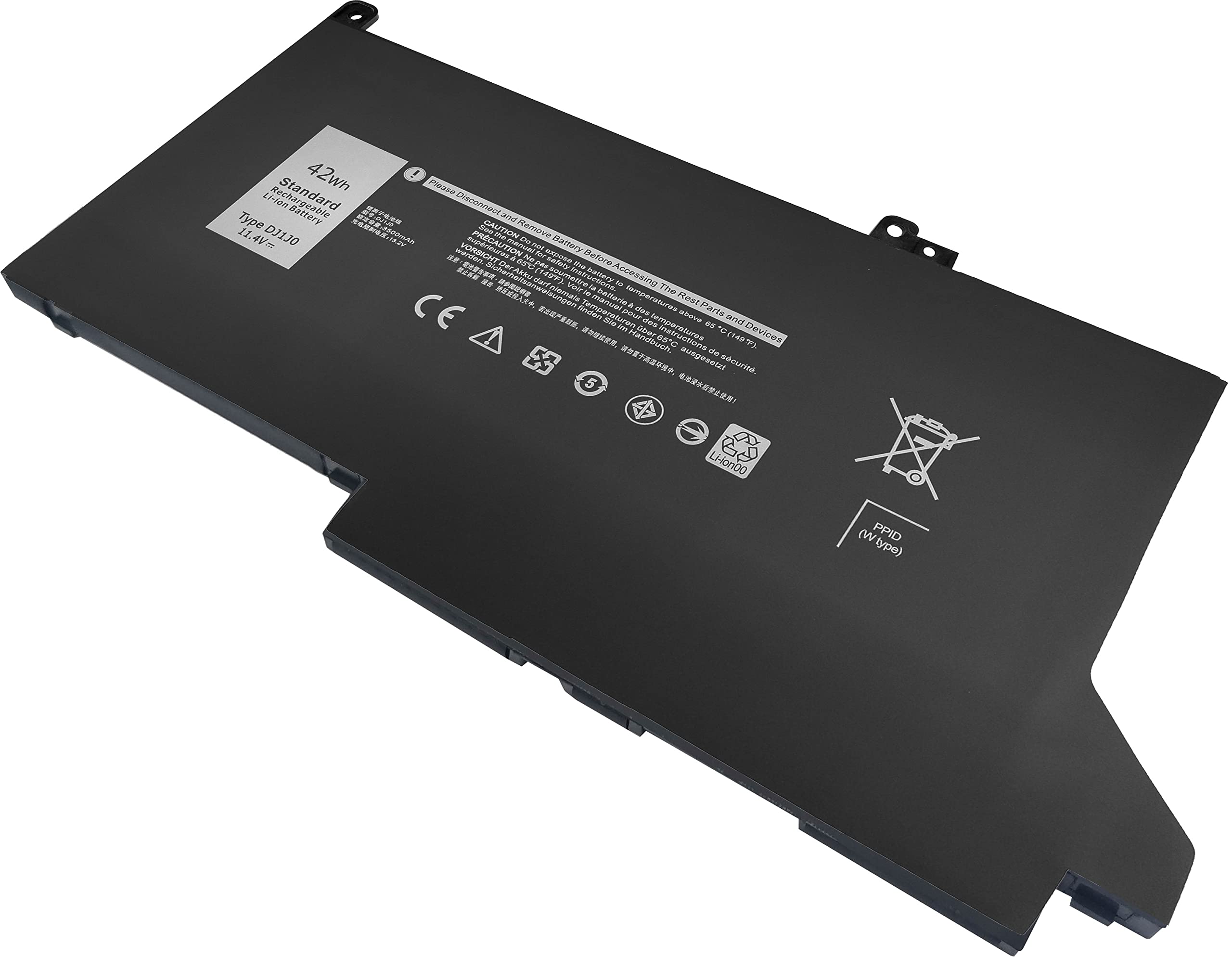 DJ1J0 42WH Laptop Battery for Dell Latitude 7280 7290 E7280 E7290 13 7380 7390 E7380 E7390 14 7480 7490 E7480 E7490 P28S P28S001 Series 451-BBZL C27RW PGFX4 ONFOH DJ1JO K8X0T1 ONFOH K8X0T KHY0C