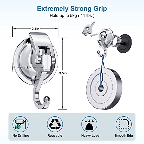 iRomic Heavy Duty Vacuum Suction Cups Hooks (4Pack) Specialized for Kitchen&Bathroom&Restroom Organization
